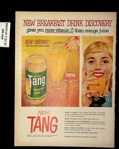 1959 Tang Orange Breakfast Drink Vintage Print ad 8873 | eBay