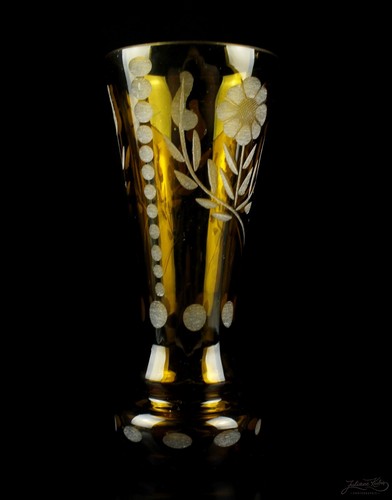 Sammlerobjekt Vase Blumenmuster Schliff Tschechei Sammler Deko Glas ...