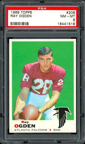 1969 Topps #206 Ray Ogden PSA 8 Atlanta Falcons | eBay