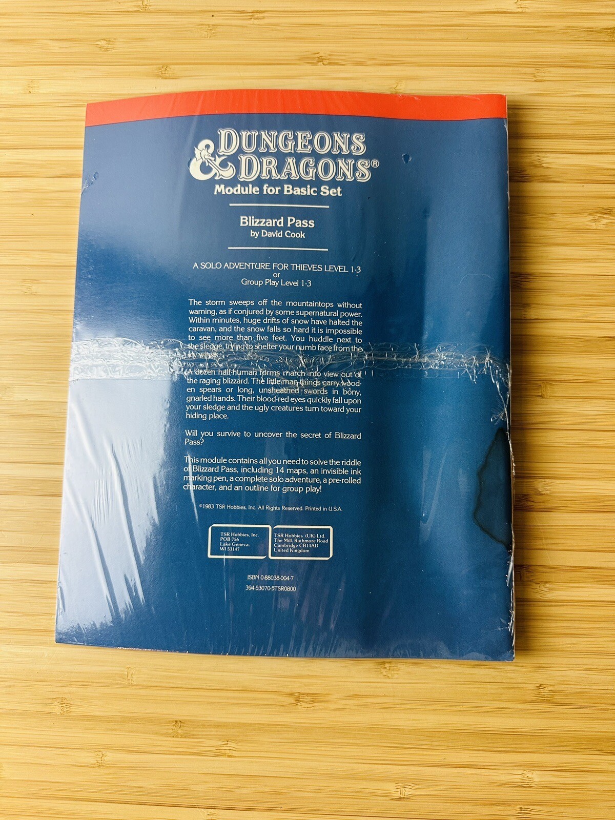 TSR D&D MODULE M1 - BLIZZARD PASS 9067 - SEALED SHRINK - AD&D RPG GYGAX ...