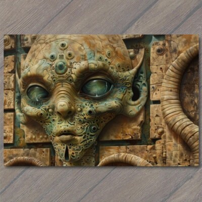 POSTCARD Alien God Civilization Religious Deity Ceremony Sacred Ritual ...