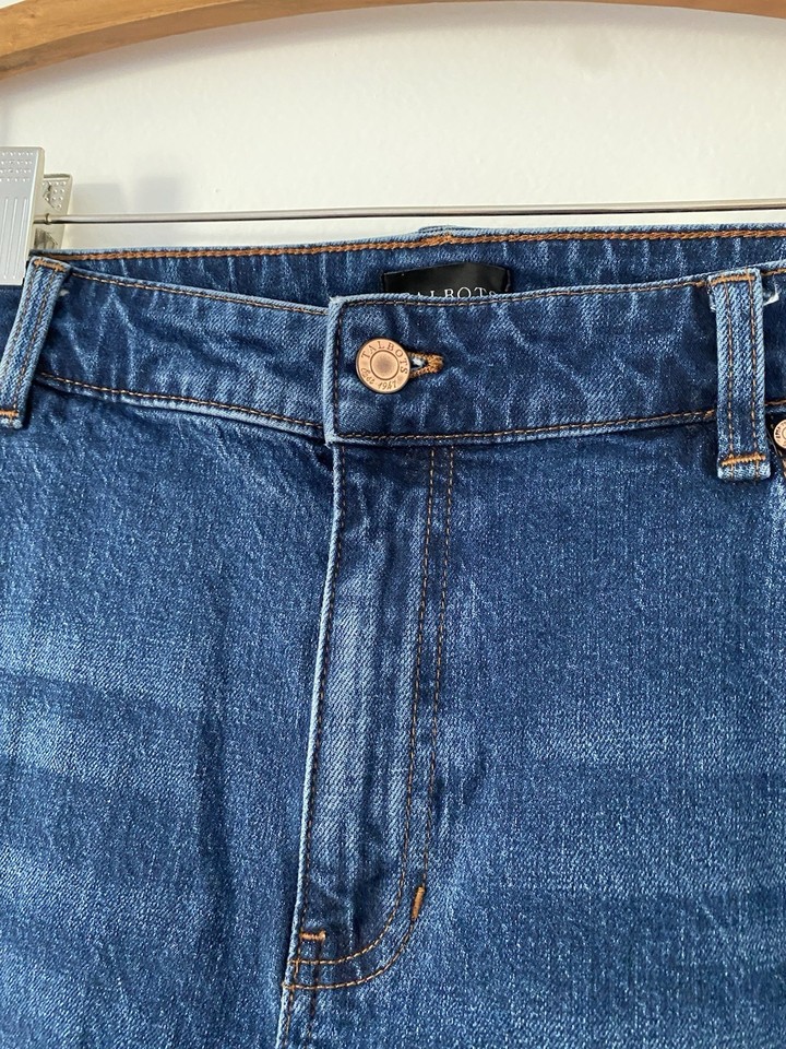 Talbots High Rise Relaxed Fit Straight Leg Blue Denim Jeans Button 16W ...