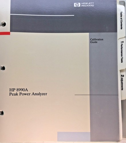 HP 8990A & 8991A Peak Power Analyzer Calibration Guide P/N 08990-90023 ...
