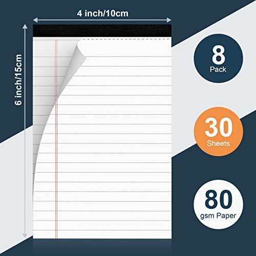8 Pack 4 x 6 Inch Note Pad Writing Notepads 4 x 6” Lined Paper Memo ...