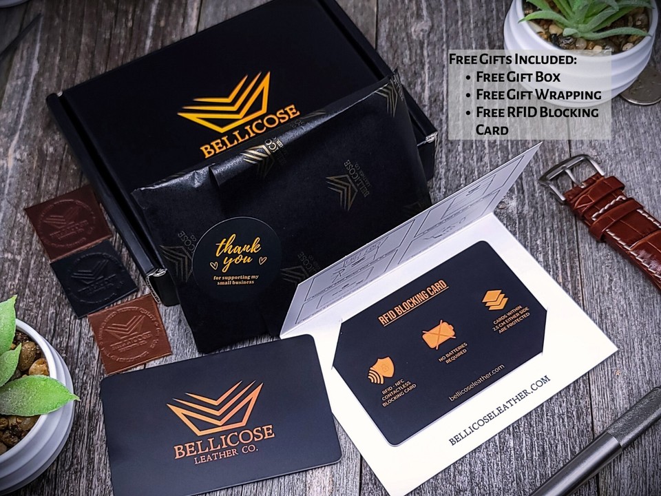 Bellicose Handmade Full Grain Leather Wallet: Anniversary & Holiday ...