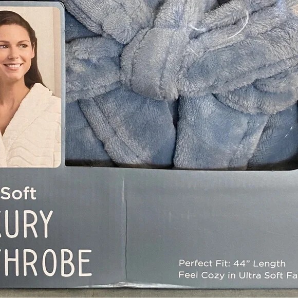 Wayland Square Ultra Soft Luxury Bathrobe 44" Gray New in Box | eBay