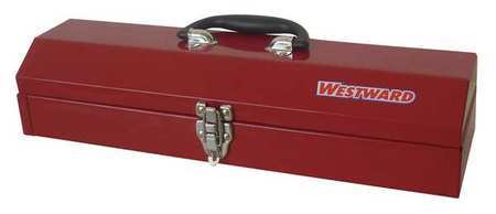 Westward 36Y010 Westward Tool Box, Steel, Red, 19 In W X 6 In D X 4 In ...