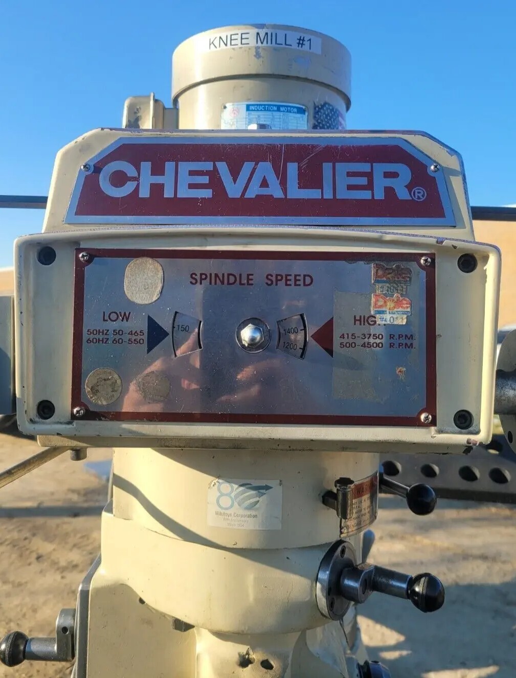 Chevalier Falcon #FM-3VK Vertical Knee Mill 3 Hp, DRO, 10" x 50" Table ...