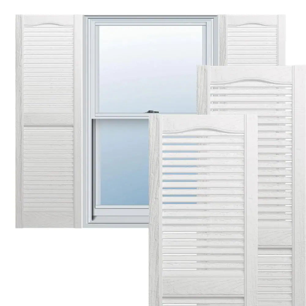 Louvered Vinyl Exterior Shutters Fixed Louver Shutters | Exterior