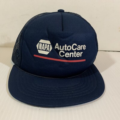 Vintage Napa Auto Care Center SnapBack Trucker Mesh Hat Cap Blue ...