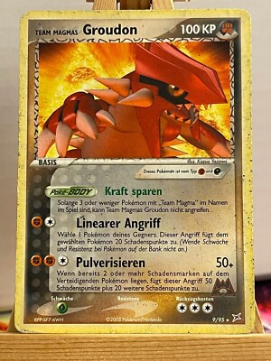 Team Magmas Groudon 9/95 Ex Team Aqua VS Magma Rare Deutsch Poor ...