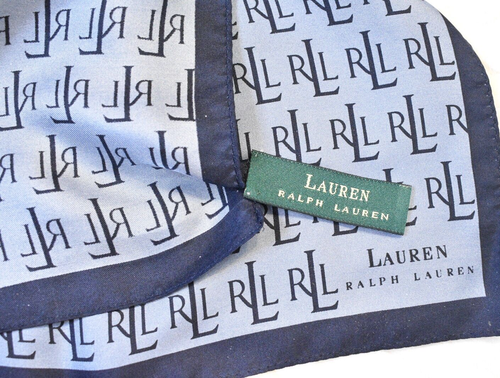 Vintage Ralph Lauren Spell Out Scarf Silk Handkerchief Pocket Square 21 ...