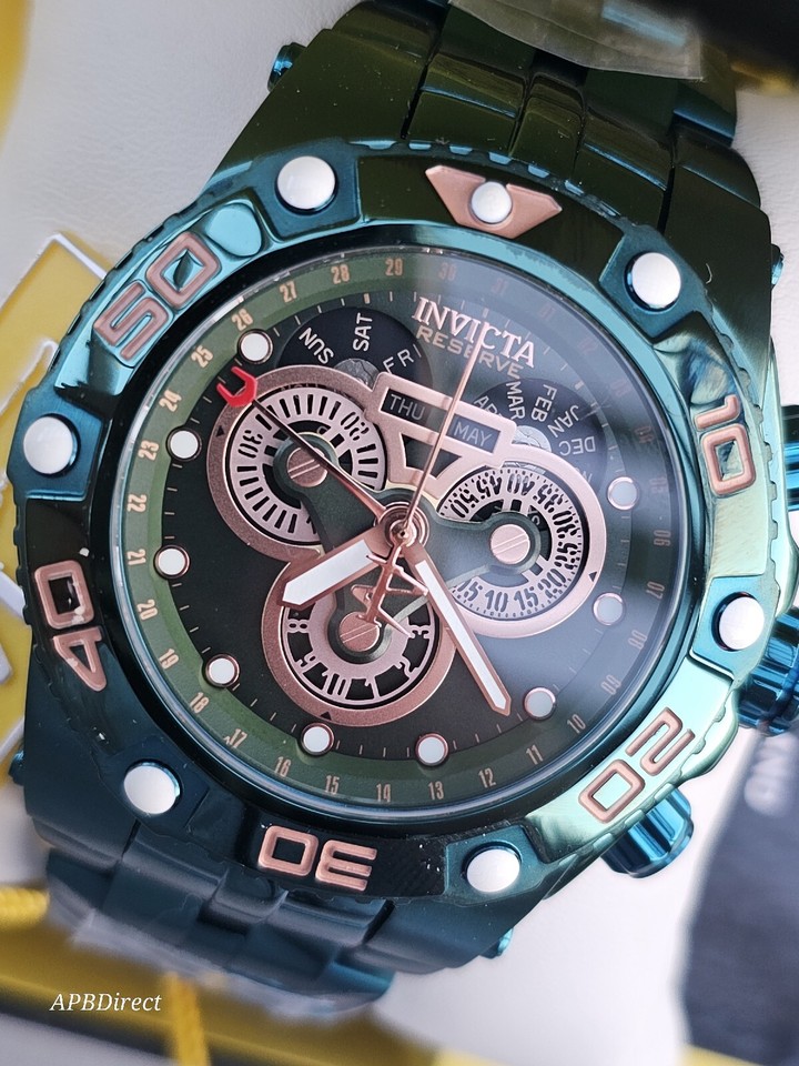 Invicta - Reserve Speedway Master Calendar GREEN LABEL Swiss 5040.F ...