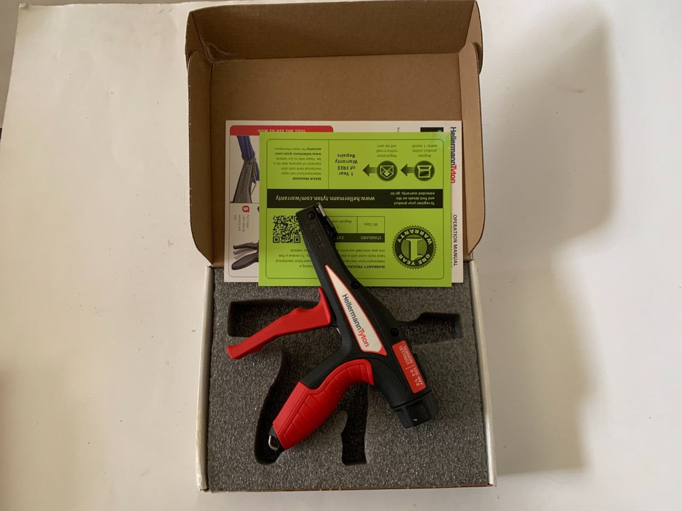 HellermannTyton Evo 9 Adj. Tension & Cut-Off Tool Ziptie Cable Tie Gun ...