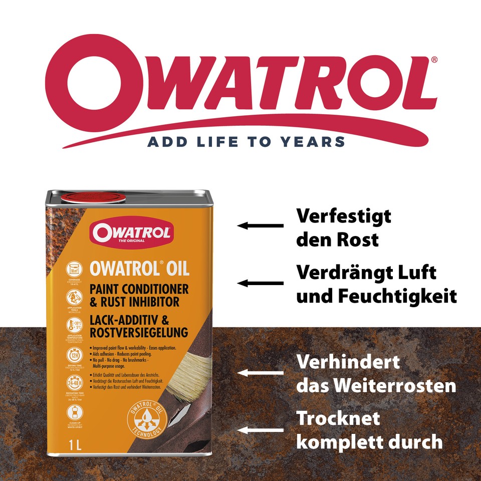 OWATROL Öl OIL Bundle 1 Liter + 2 x 300ml Öl Spray Rostschutz ...