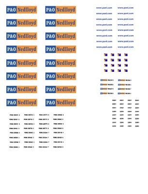 HO Scale 20' Container Decals. " P & O Nedlloyd " | eBay