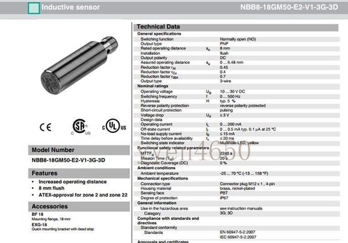 P+F sensor NBB8-18GM50-E2-V1-3G-3D #A6-42. | eBay.de