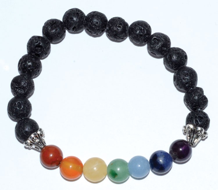 8mm Lava Chakra Stone Beaded Bracelet Essential Oil Diffuser Healing ...