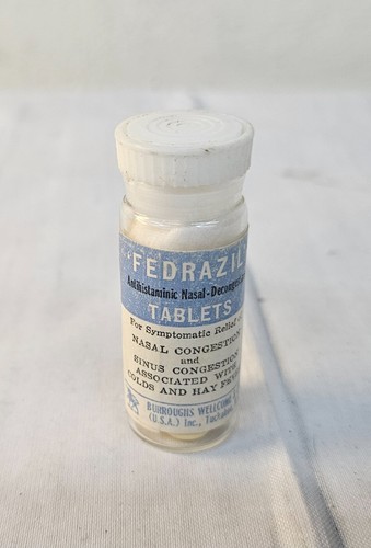 NOS 1960's FEDRAZIL TABLETS Unopened Bottle 24 Tablets | eBay