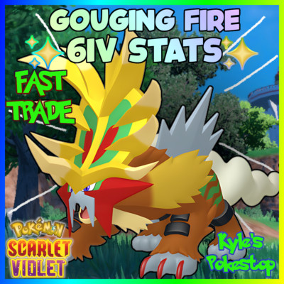 6IV GOUGING FIRE POKEMON SCARLET & VIOLET EV'D 🚀 FAST INDIGO DISC 🚀 | eBay