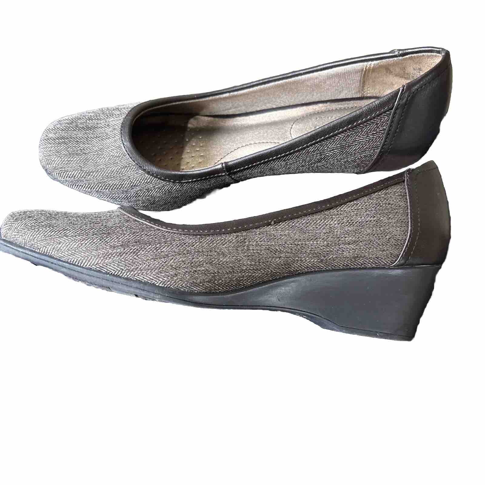 LifeStride Juliana Flex Wedge Pumps Women's Size 8M Brown Plaid Shoes ...