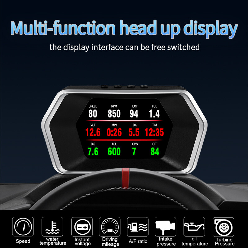 P17 HUD Computer OBD2 GPS Head Up Display Speedometer IGNITION Fuel ...