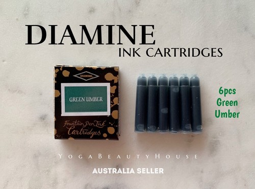 Diamine Ink Cartridge Green Umber 6pcs Pack (Fountain Pen calligraphy ...