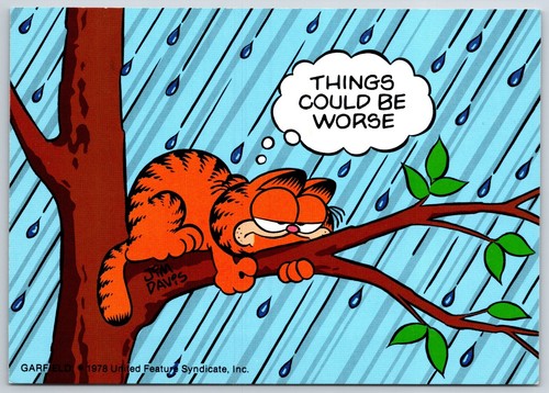 Garfield Comic~Garfield in Tree in Rain-Could be Worse~Continental ...