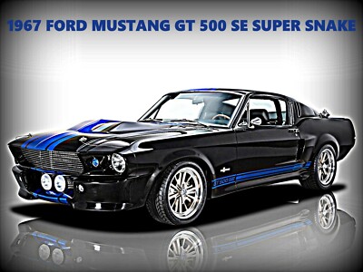 1967 Ford Mustang New Metal Sign: GT 500 SE Super Snake Fastback | eBay