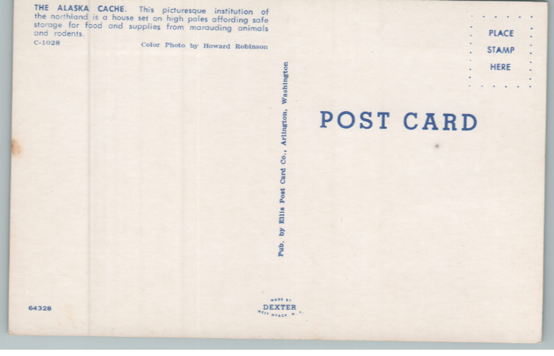 Vintage Postcard The Alaska Cache ,Buildings, Tall Grass, Blue Sky | eBay