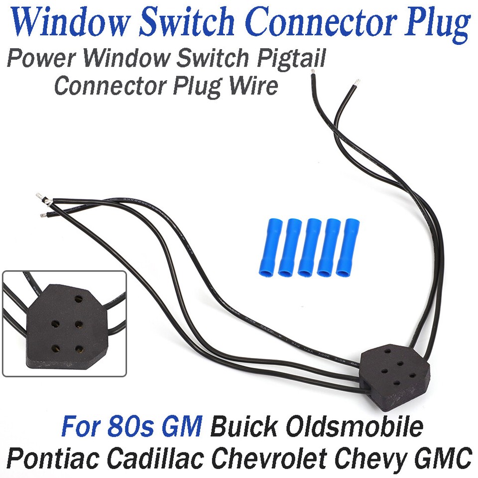 For 80s GM C10 Power Window Switch Pigtail Connector Plug Wire Monte ...