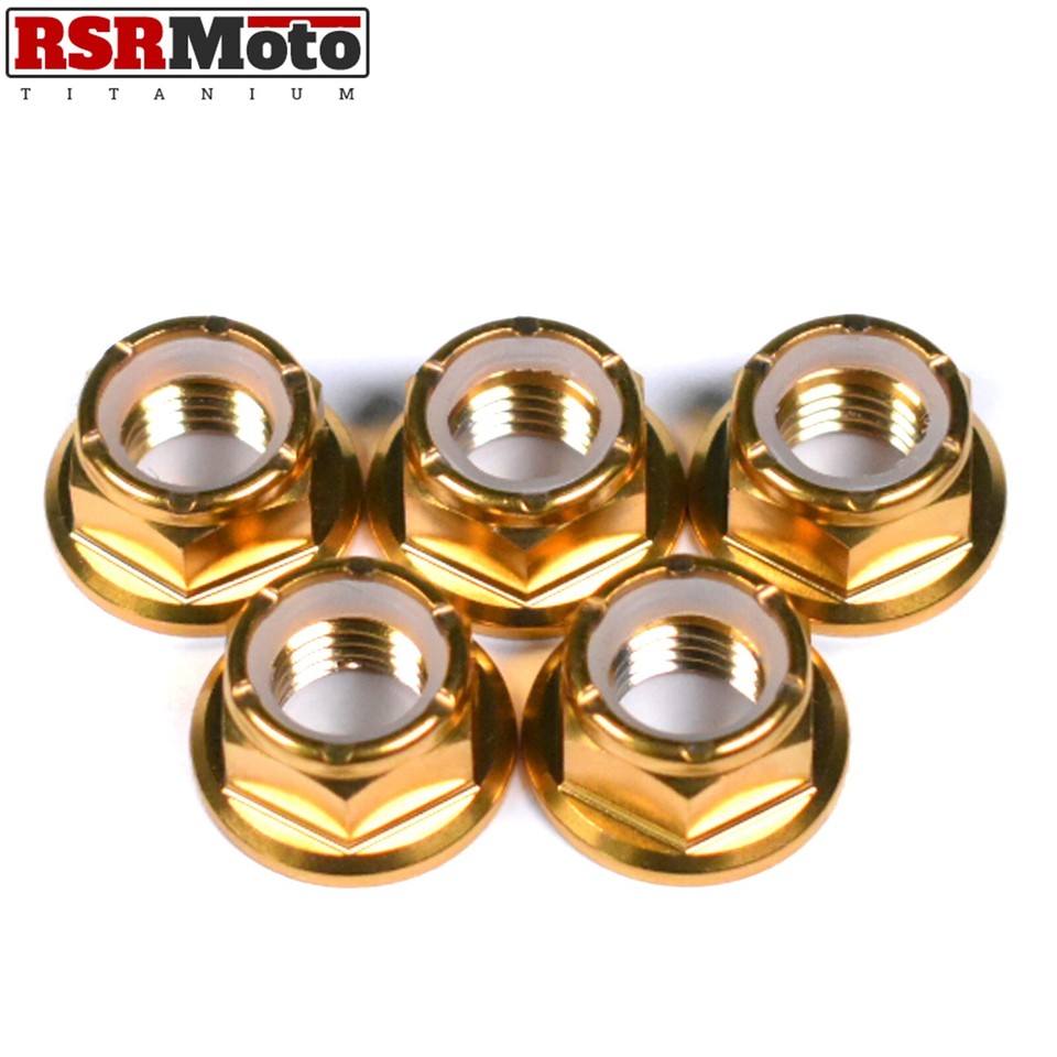 Yamaha R1 R1M Titanium Nyloc Self Locking Rear Sprocket Nuts, 2015-2023 ...