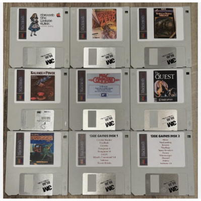 Vintage Apple Macintosh Classic 128K Game Pack 5 On New 400K Double ...