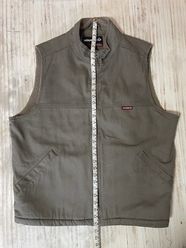 Wolverine Sherpa Lined Vest Mens XL Beige Canvas Workwear Rugged Heavy ...