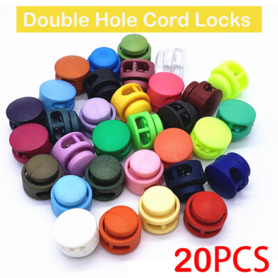 20Pcs/set Paracord Cord Lock Clamp 2 Hole Toggle Clip Stopper ...
