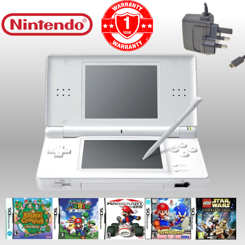 Nintendo DS Lite Console Bundle Kit Stylus Charger Handheld System 5 ...