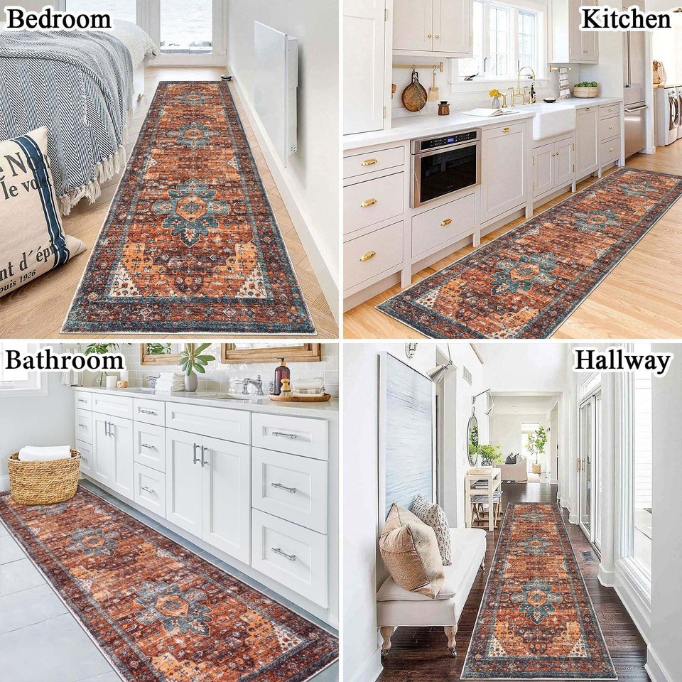 SHACOS Extra Long Runner Rugs for Hallway 60 x 300 cm Non Slip Vintage ...