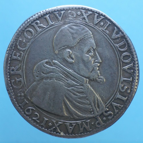 GREGORIO XV PIASTRA 1621 FERRARA ARGENTO SILVER COIN BB CURRENCY ...