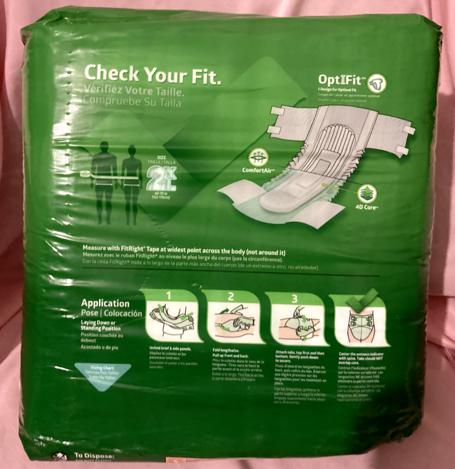 Medline FitRight OptIFit Briefs Adult Diapers with Tabs, 2XL, Unisex ...