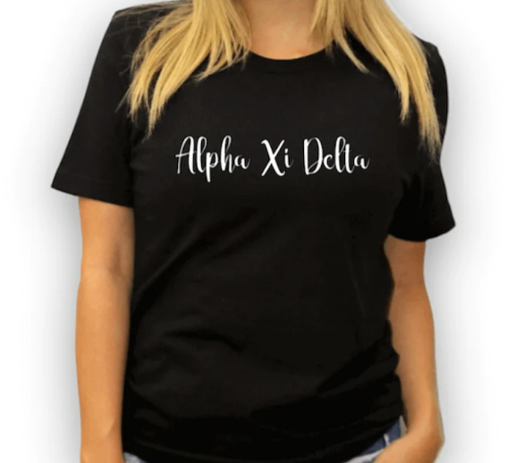 ALPHA XI DELTA Sorority Greek Shirt (Bella+Canvas) Sizes S, M, L *NWT ...