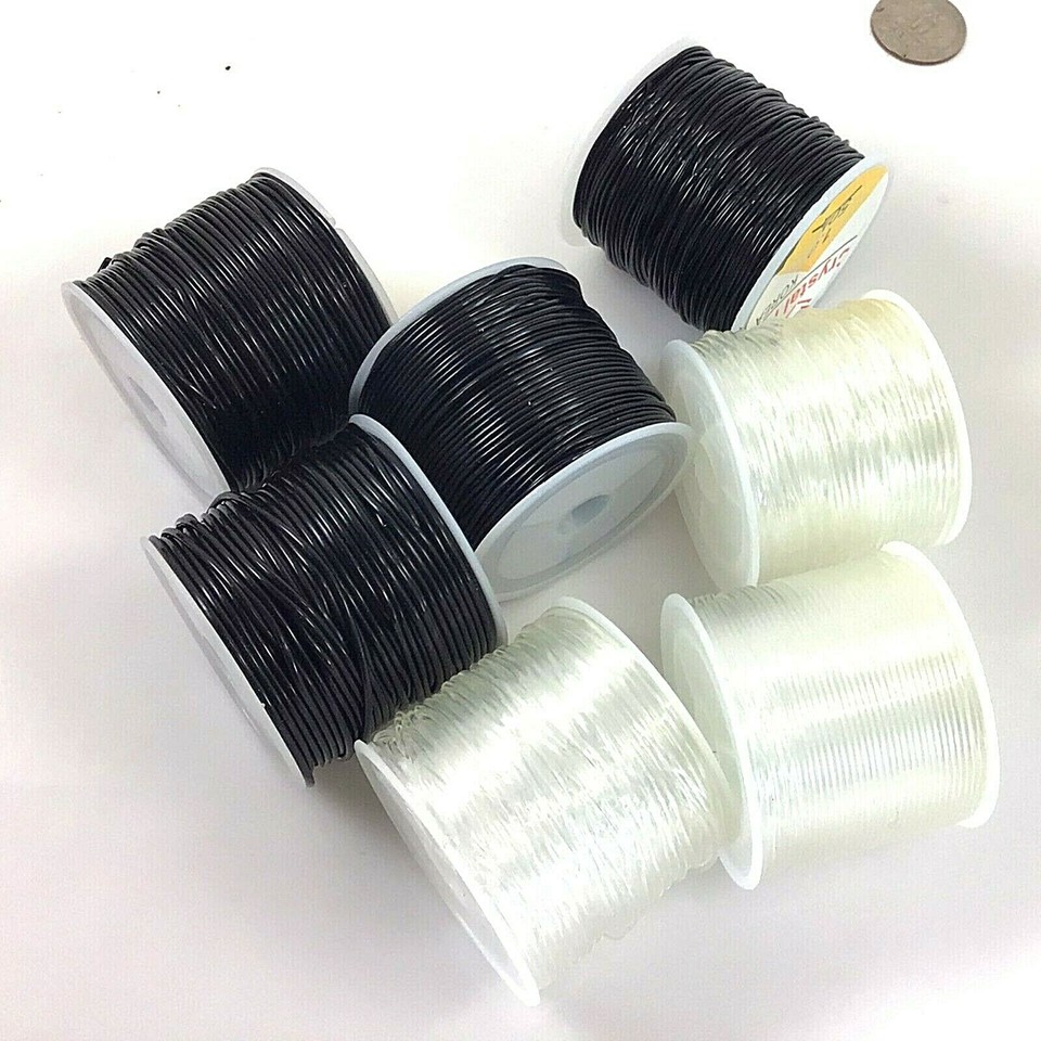 Elastic Stretch Beading String Cord thread Elastic Round Black Color ...