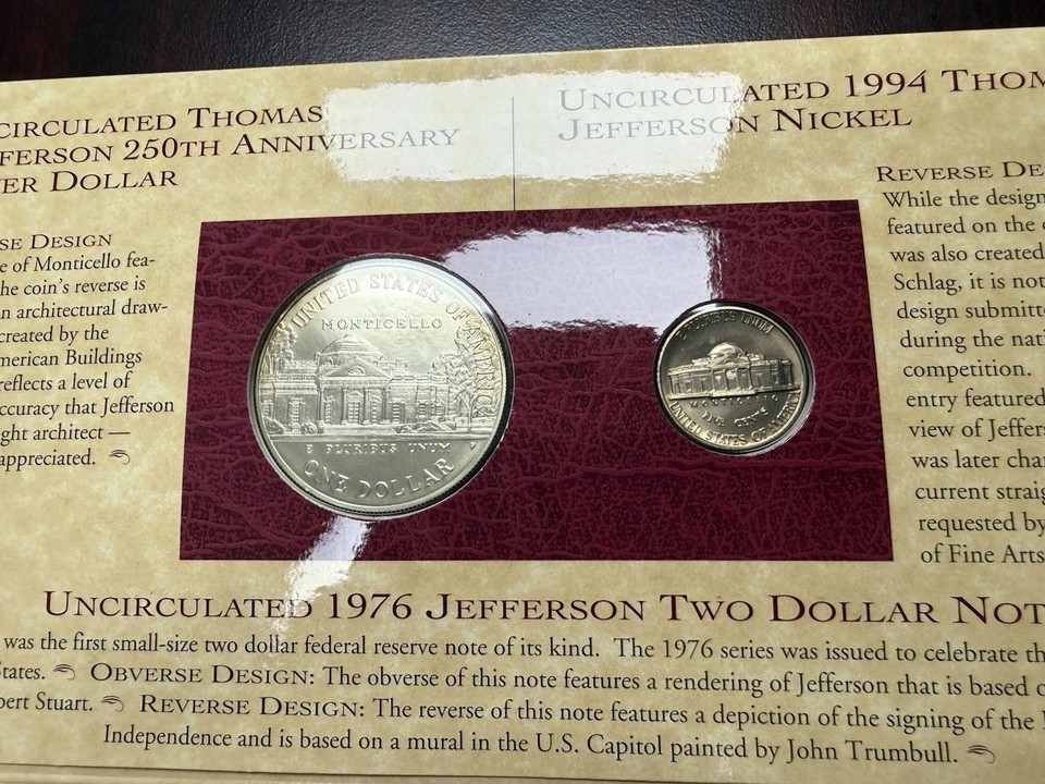 1993 Thomas Jefferson Coinage and Currency Set | eBay