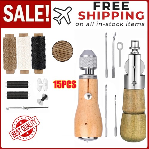 Leather Sewing Kit With Speedy Hand Stitcher Sewing Awl Waxed-Thread ...
