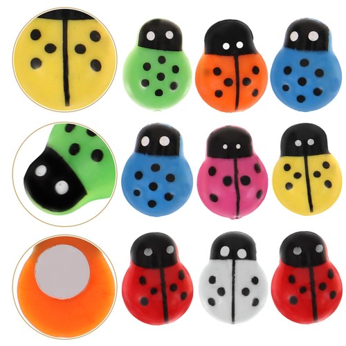 80 Pcs Miniature Ladybugs Plastic Tiny Charms for Craft Garden ...