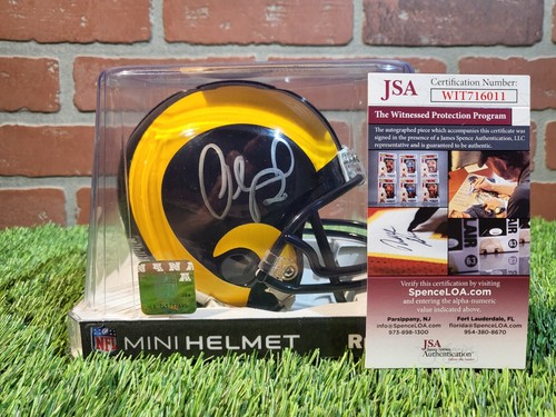 St. Louis Rams Orlando Pace Autographed Custom Riddell Mini Helmet COA ...