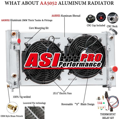 3 Row RADIATOR+SHROUD FAN FOR 94-95 CHEVROLET S10 BLAZER GMC SONOMA ...