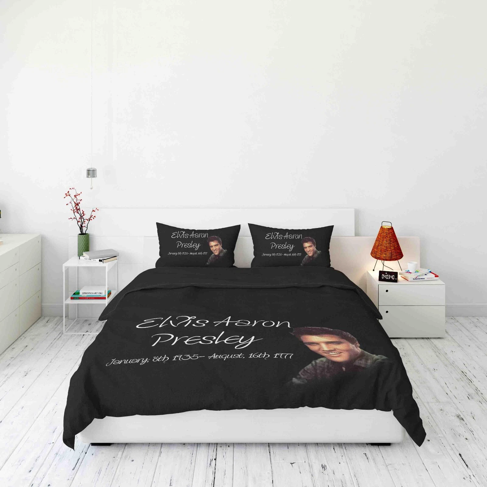 3D Elvis Aron Presley Black Bedding Set | ID 22943020 by BilHunter | Printblur