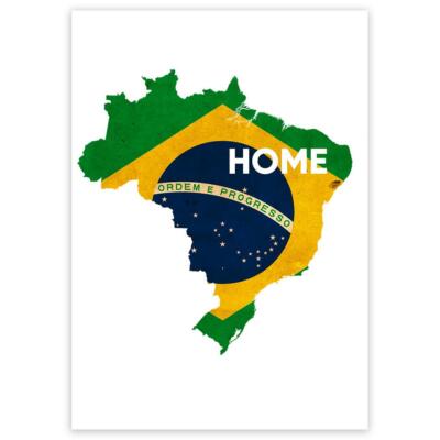 Gift Sticker : Brazil Home Map Flag Brazilian Brasil Country Pride ...