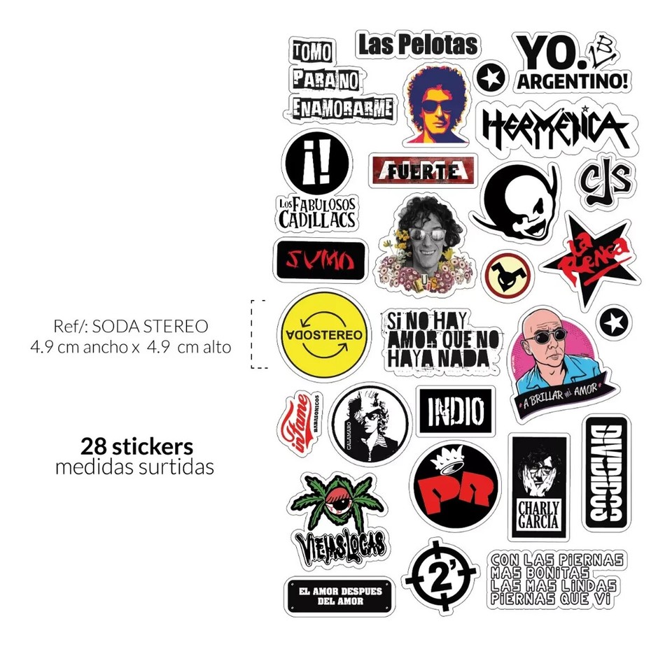 Vinilo lavable Calcomanias Pegatinas Stickers. Bandas Rock Argentina ...