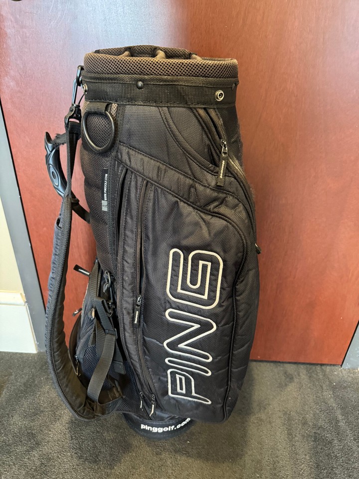 Ping Retro Golf Cart Bag - 7 Way Clubs Slots - Black - Very Cool - PING ...